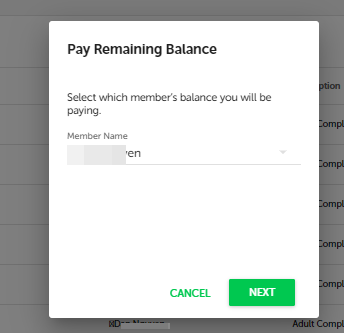 How can a patient pay their remaining balance for their monthly ...